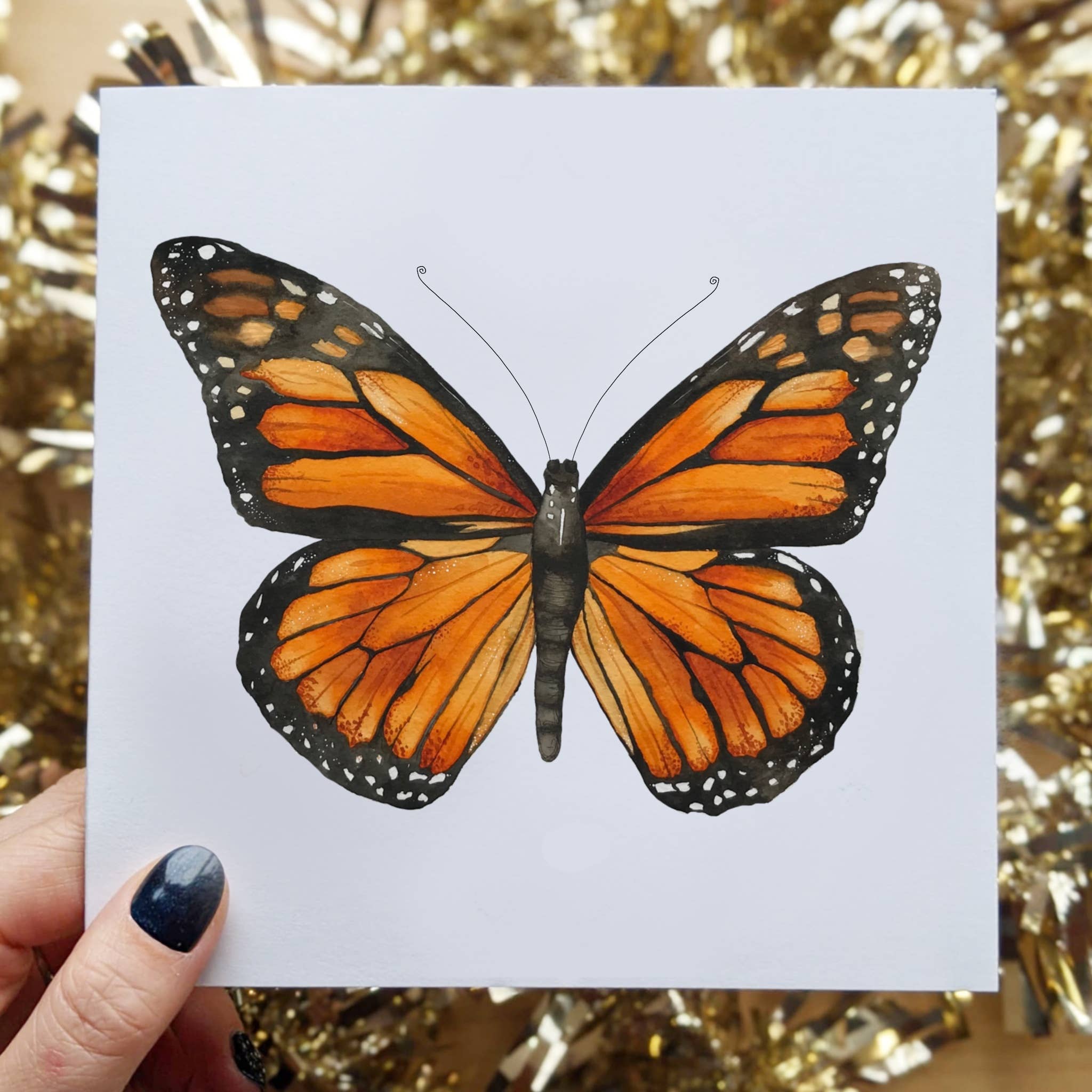 Monarch Butterfly Greeting Card, Square 6x6 Inches – LUV2BRD