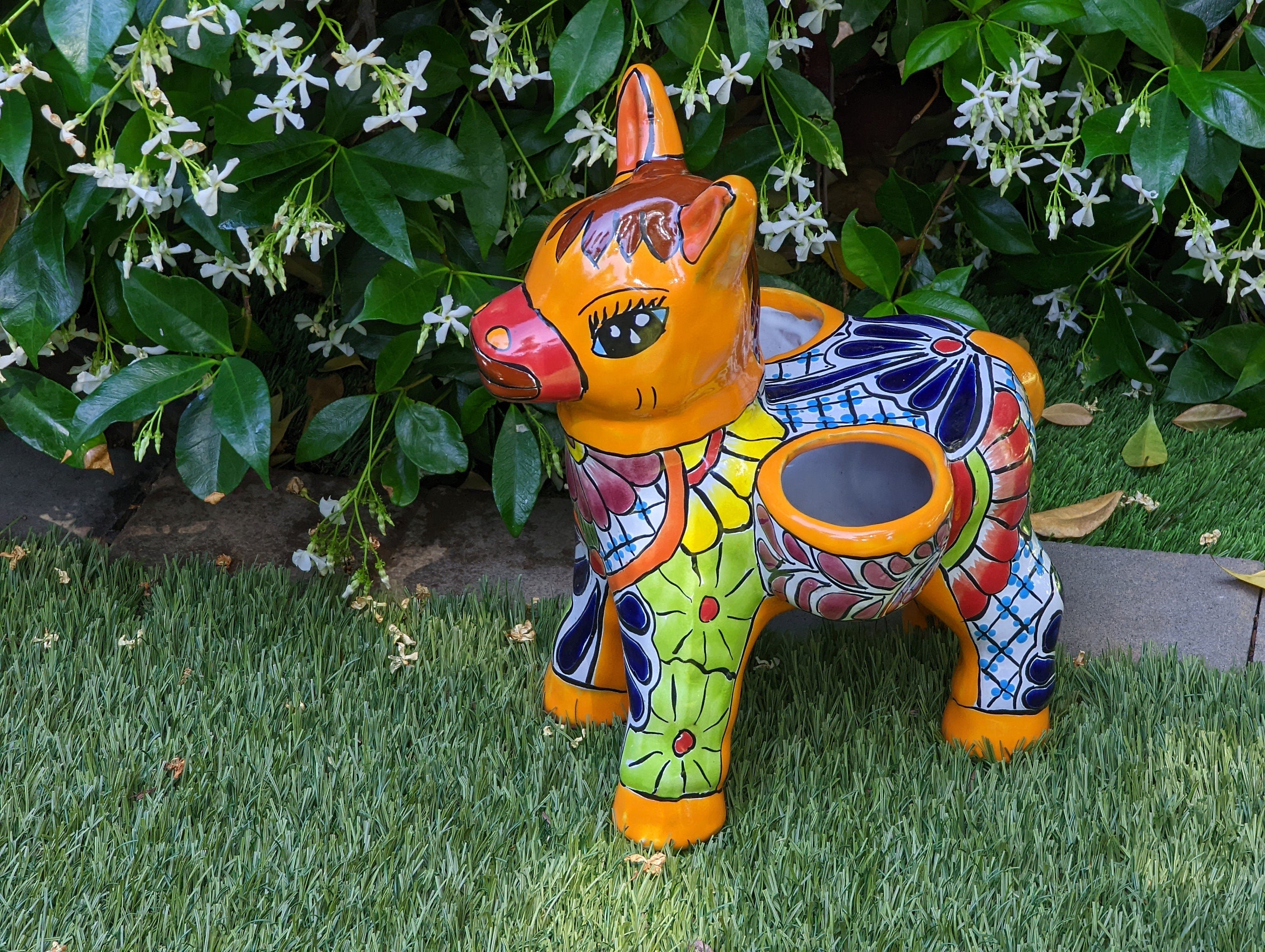 Cute Donkey Planter, Talavera Pottery, Planter Pot Decoration for Indo ...