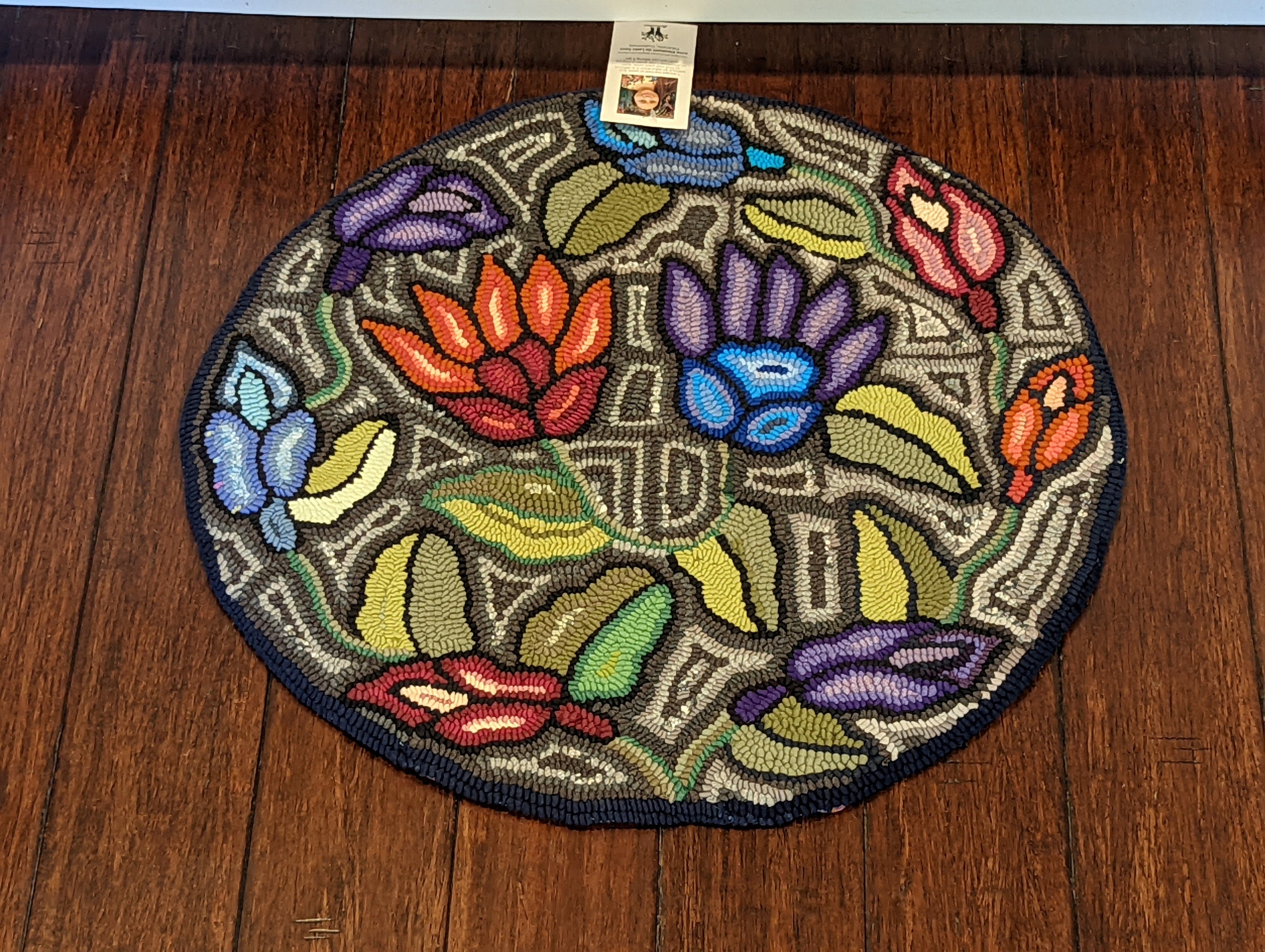 Mayan Art Textile Wall Hanging, Cool Hooked Rug, Vibrant Tapestry, Han ...