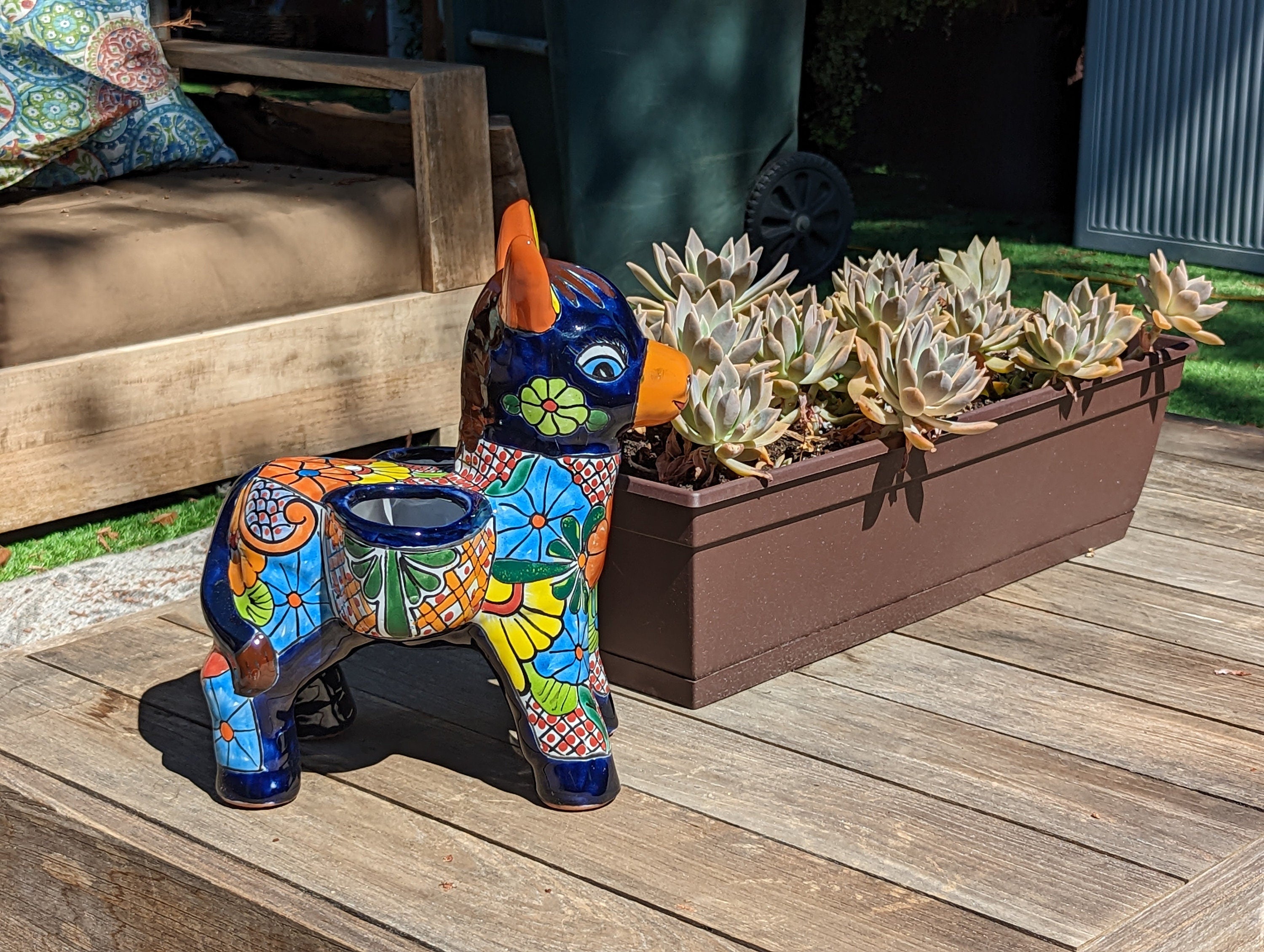 Cute Donkey Planter, Talavera Pottery, Planter Pot Decoration for Indo ...