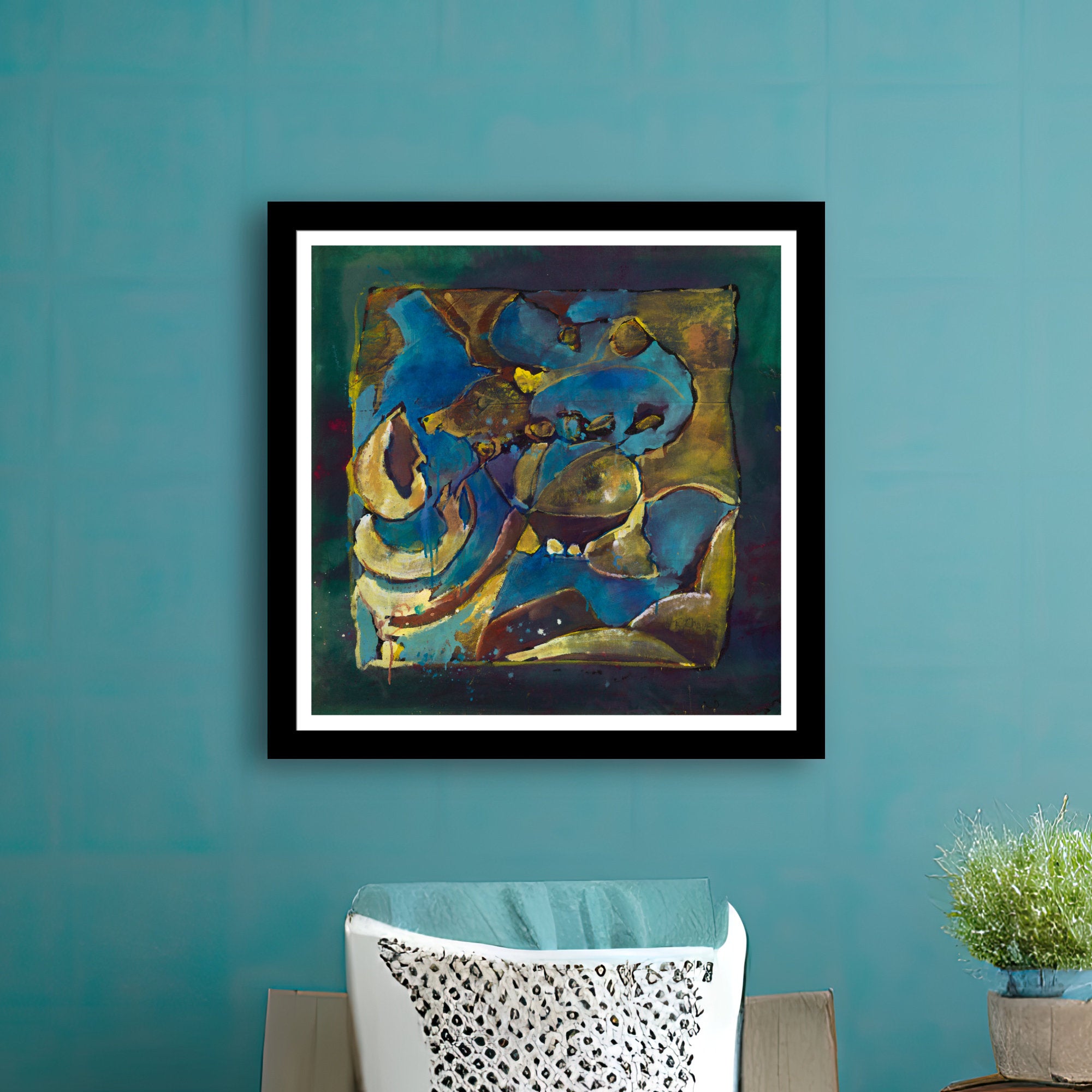 Original Painting on Canvas, Santa Fe Contemporary Street Art, Frameab ...
